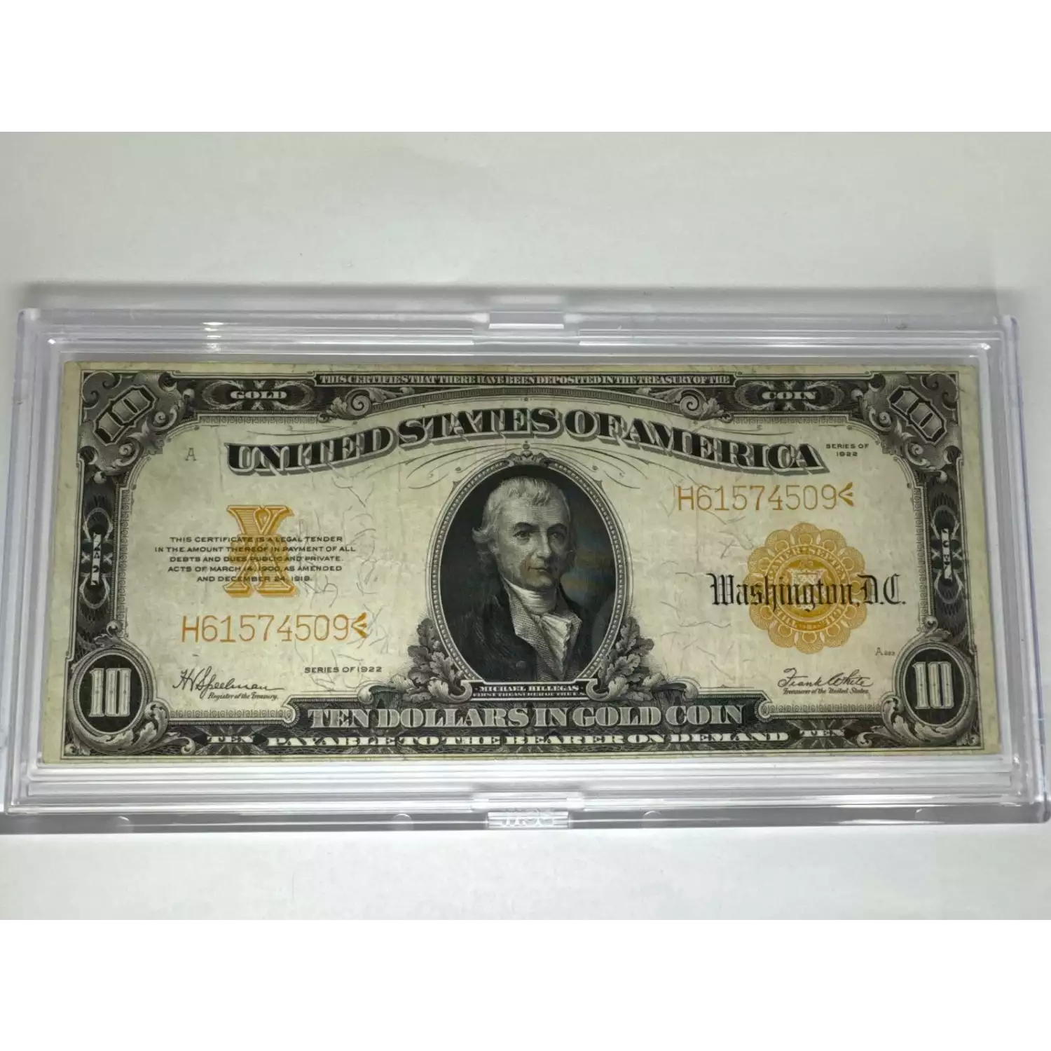 $10 1922 Gold, Gold Certificates 1173a - Coin Connection